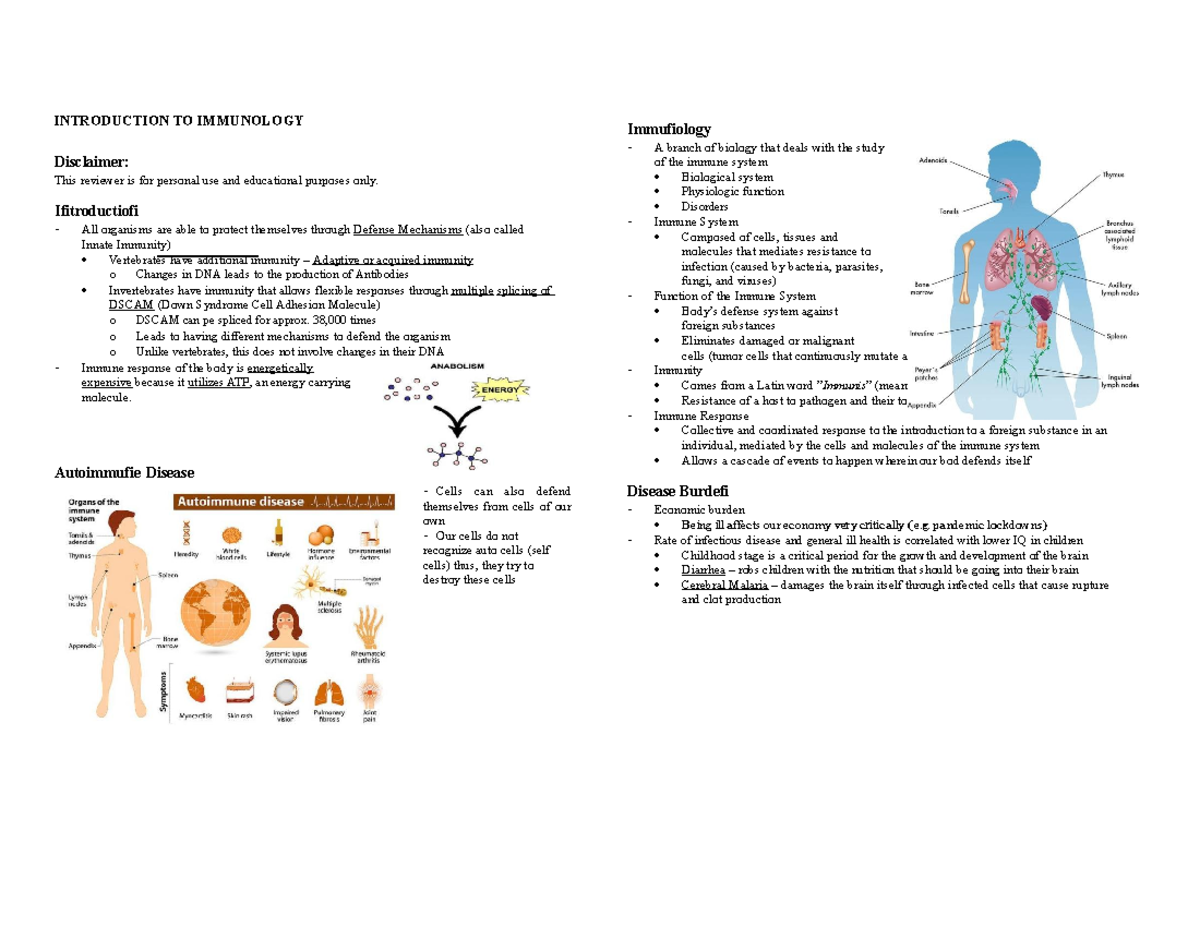 Introduction to Immunology - INTRODUCTION TO IMMUNOLOGY Disclaimer ...