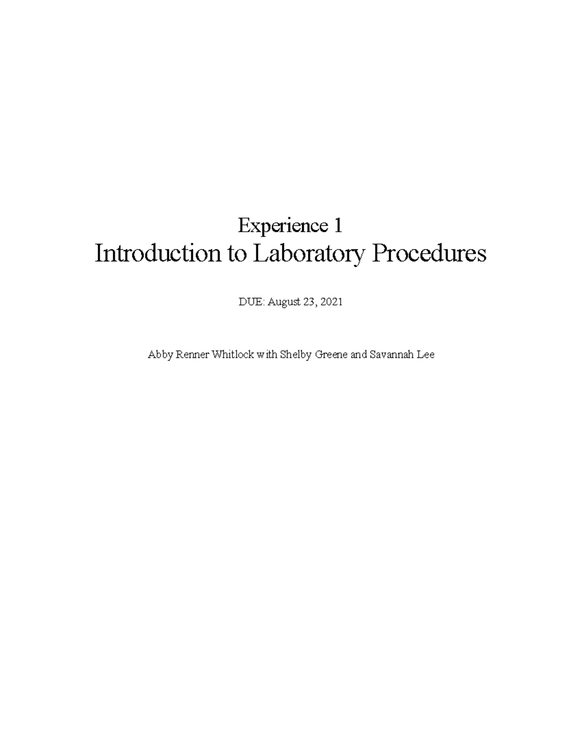 KIN 411 LAB 1 Exercise Prescription - Experience 1 Introduction to ...