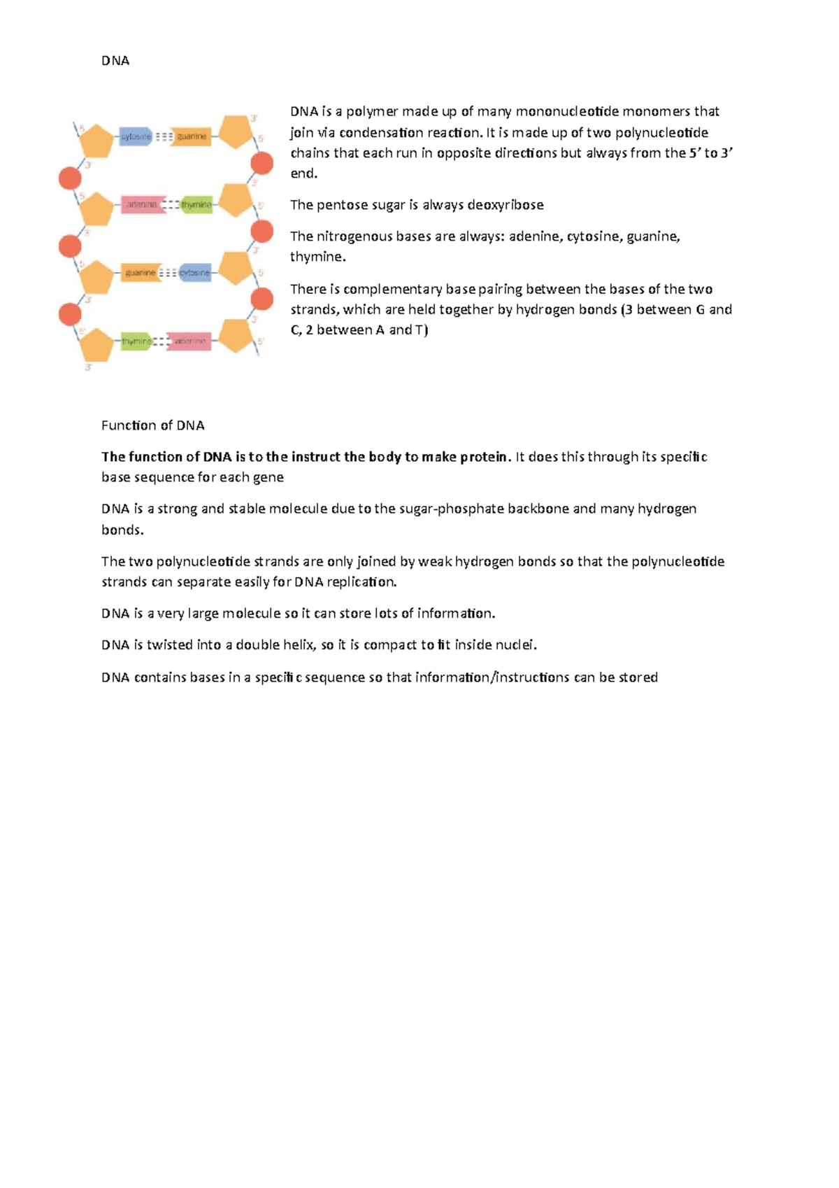 DNA - DNA - DNA DNA is a polymer made up of many mononucleotide ...