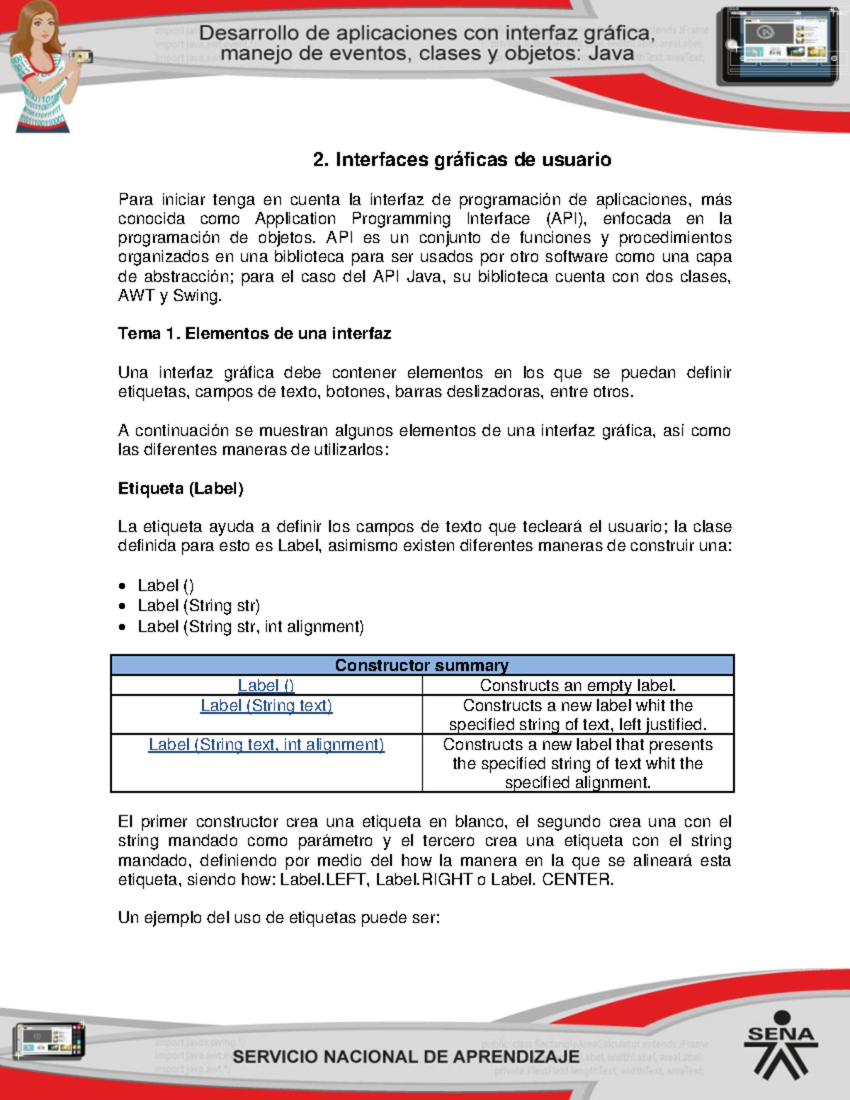 infrime de interfs gafixca - 2. Interfaces gráficas de usuario Para ...