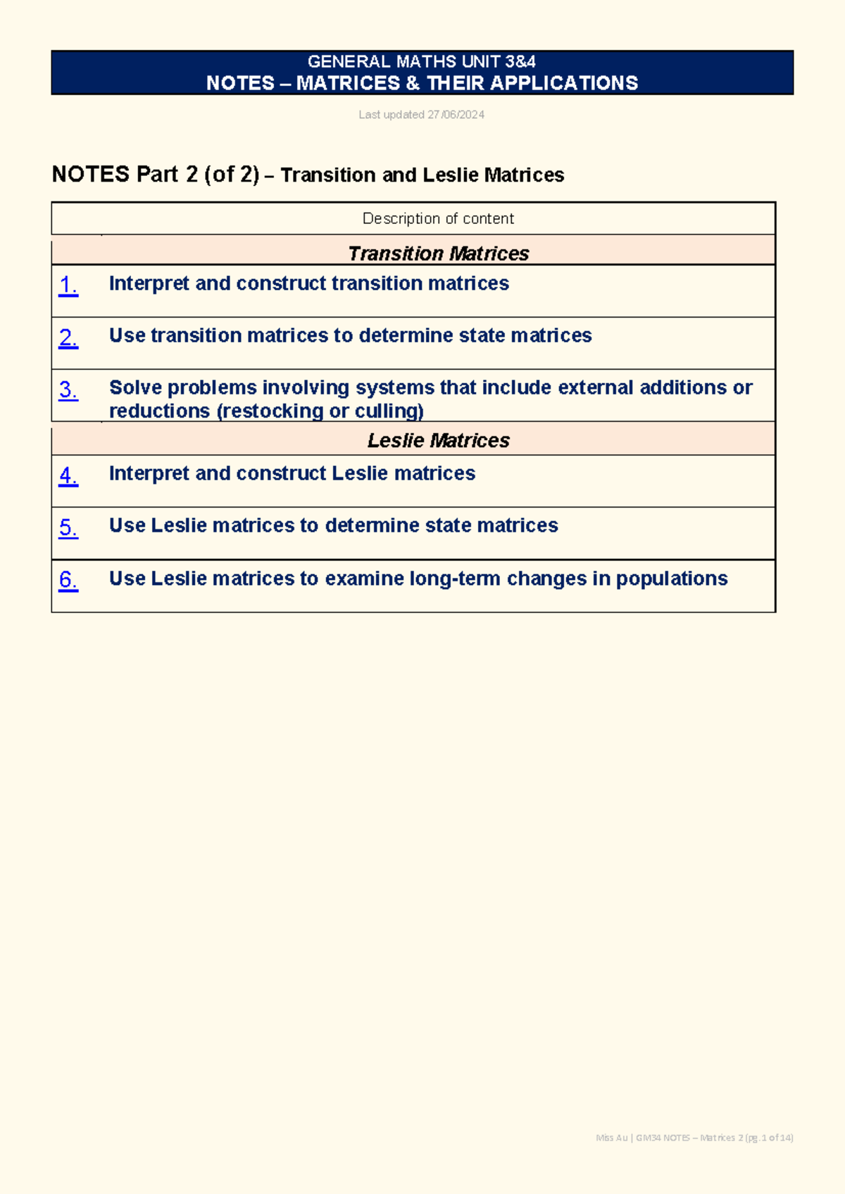 GM34 Notes - Matrices 2 (students 2024) - ####### GENERAL MATHS UNIT 3 ...