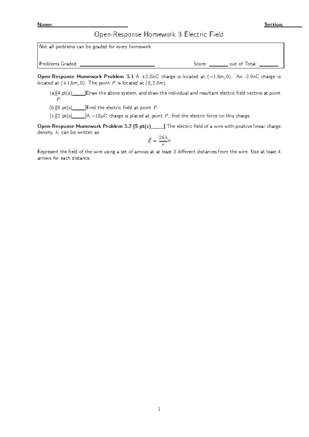 OR Hwk (3) - ............................ - Name: Section: Open ...