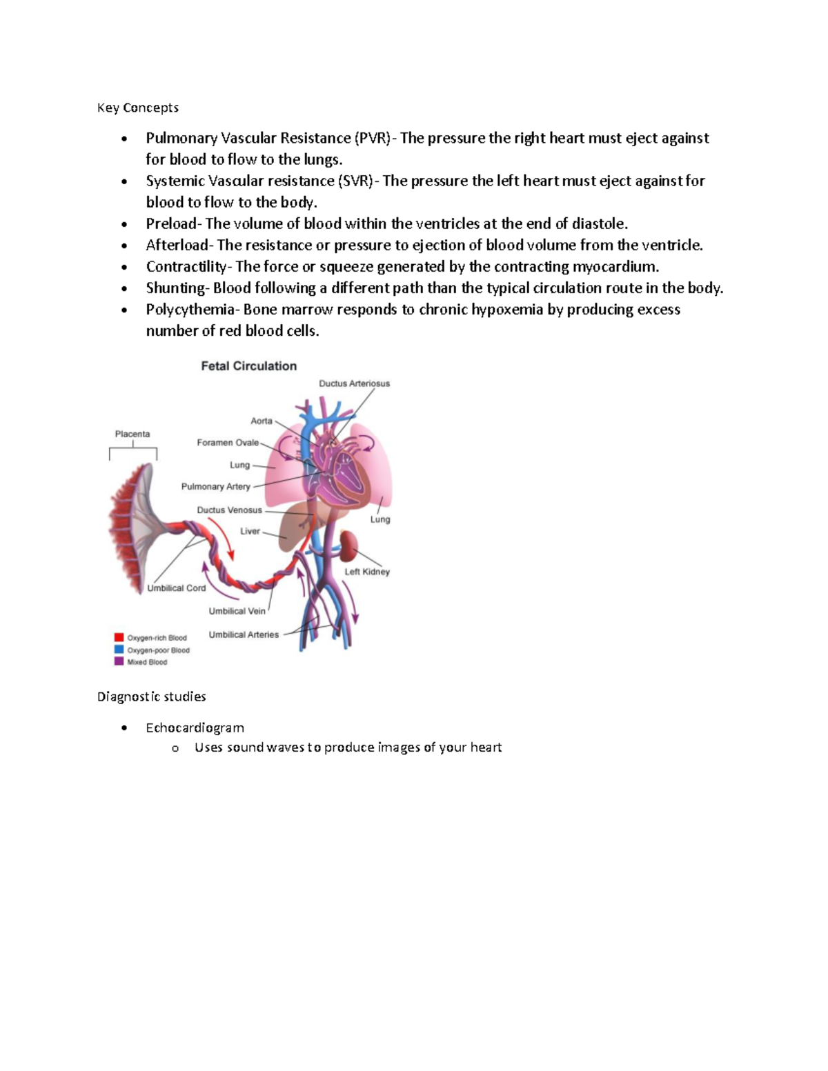 Cardiac - Key Concepts • Pulmonary Vascular Resistance (PVR)- The ...