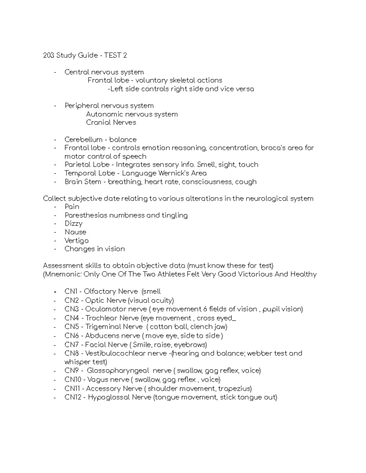 203 - study guide - Test Practice - 203 Study Guide - TEST 2 Central ...