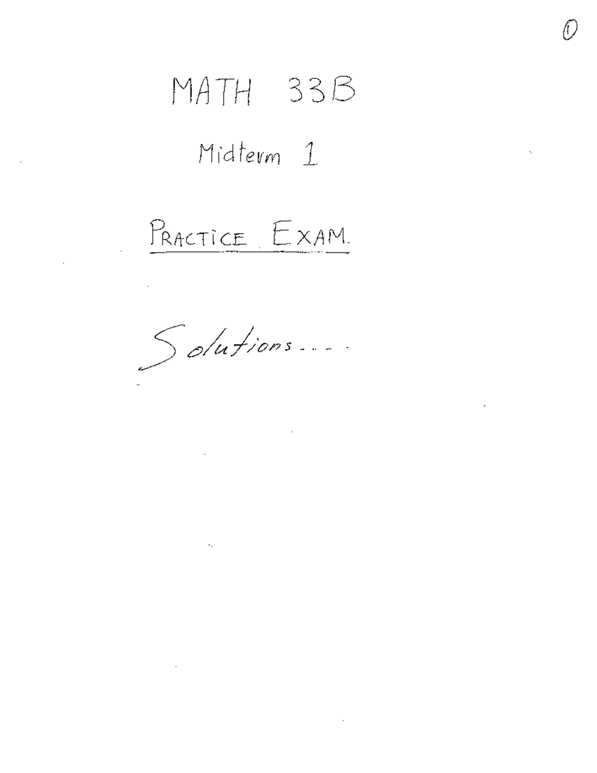 33Bpracticemidterm 1soln - MATH 33B - Studocu