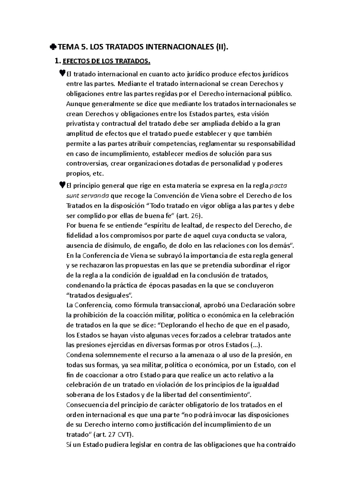 Tema 5 DIP - Tema 5 DIP Grupo 2 - TEMA 5. LOS TRATADOS INTERNACIONALES (II). 1. EFECTOS DE LOS ...