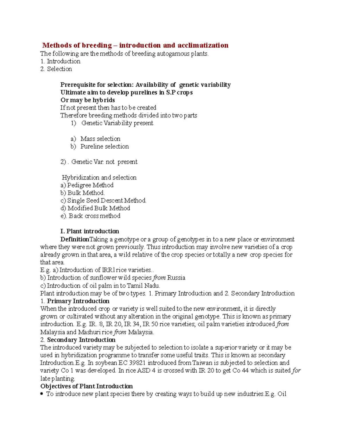 9.Lecture 7-Breeding methods,Pureline theory - Methods of breeding ...