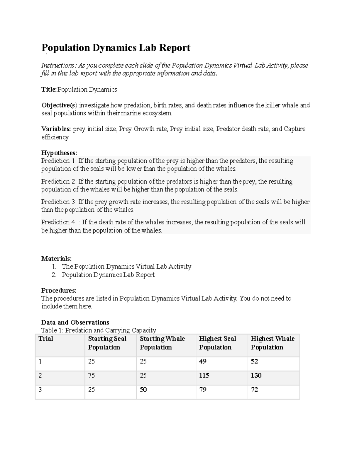 Copy of 04.03 Popluation Dynamics Lab Report Template Keith-Dewey - Population Dynamics Lab ...