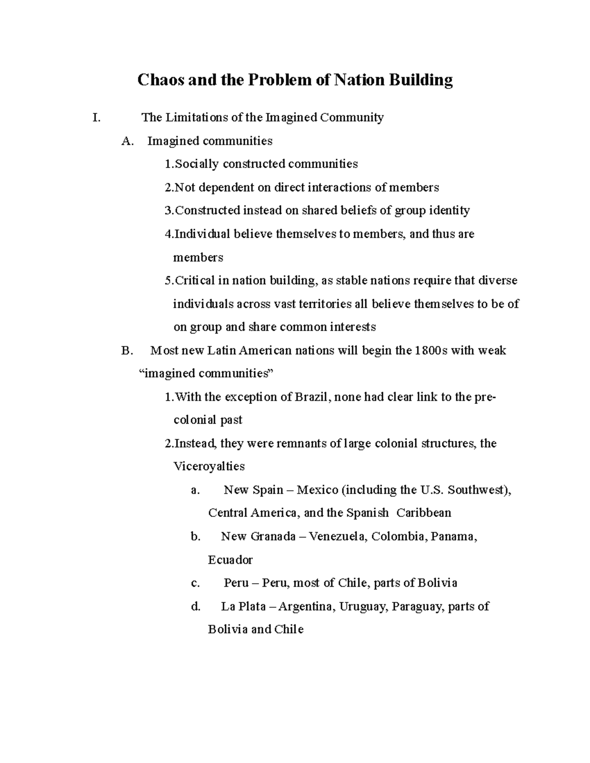 Chaos and the Problem of Nation Building - The Limitations of the ...