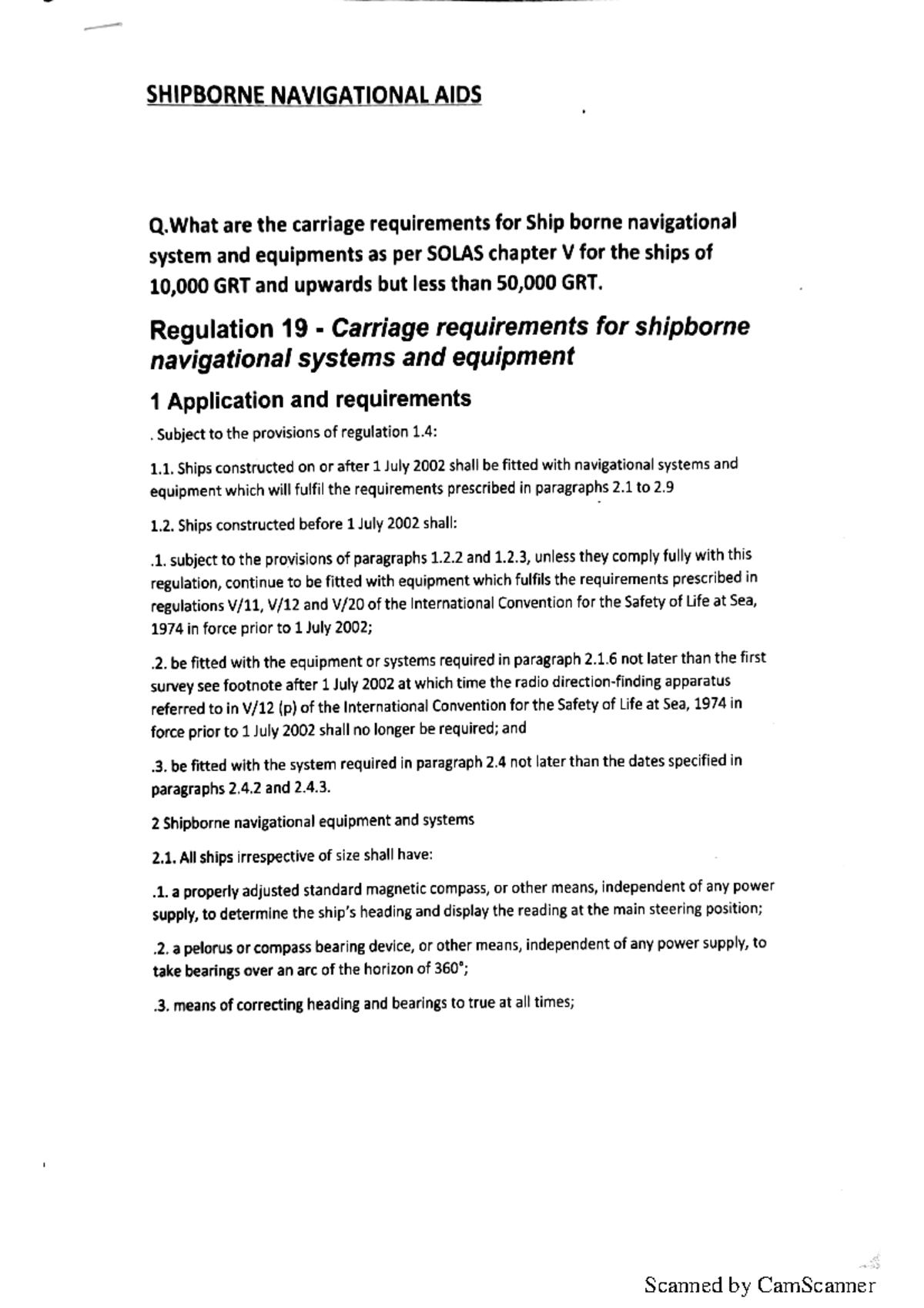Shipboard navigational aids - Bsc Nautiyal Science - Studocu