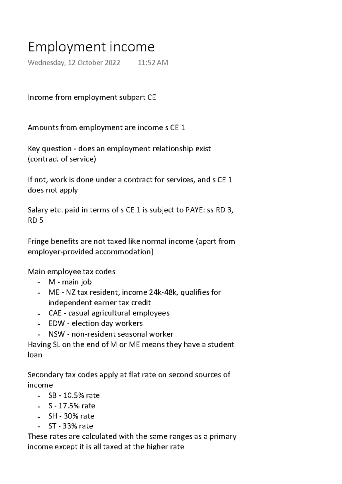 Employment income - Income from employment subpart CE Amounts from ...