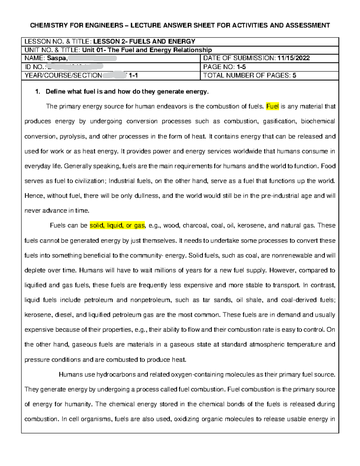 L02- CHEM - Chemistry For Engineers - CHEMISTRY FOR ENGINEERS – LECTURE ...