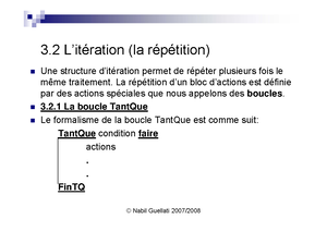Chapter 4 : algorithmes - Chapitre 4 Les tableaux et les matrices 4 Introduction Les objets ...