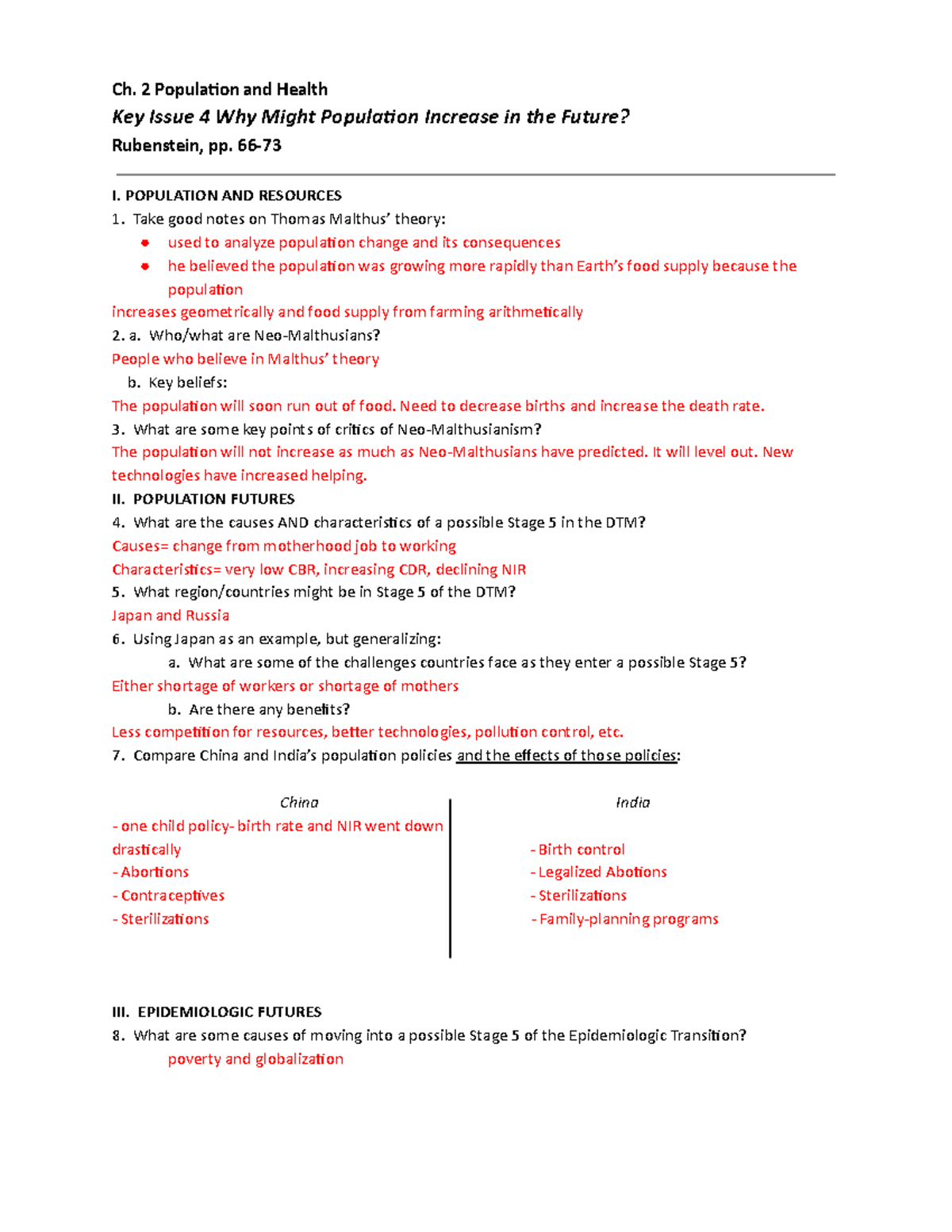 Chapter 2.4 AP Human Geography - Ch. 2 Populaon and Health Key Issue 4 ...