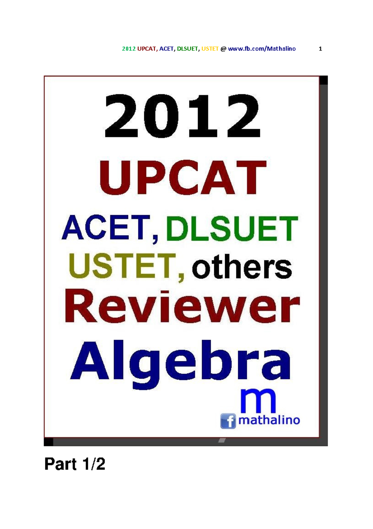 Copy of Algebra-1 - notes - Part 1/ Mathalino’s online review is okay ...