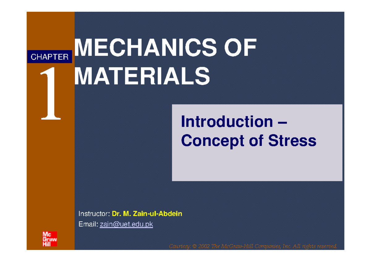 1 introduction - Its very informative - MECHANICS OF MATERIALS CHAPTER ...