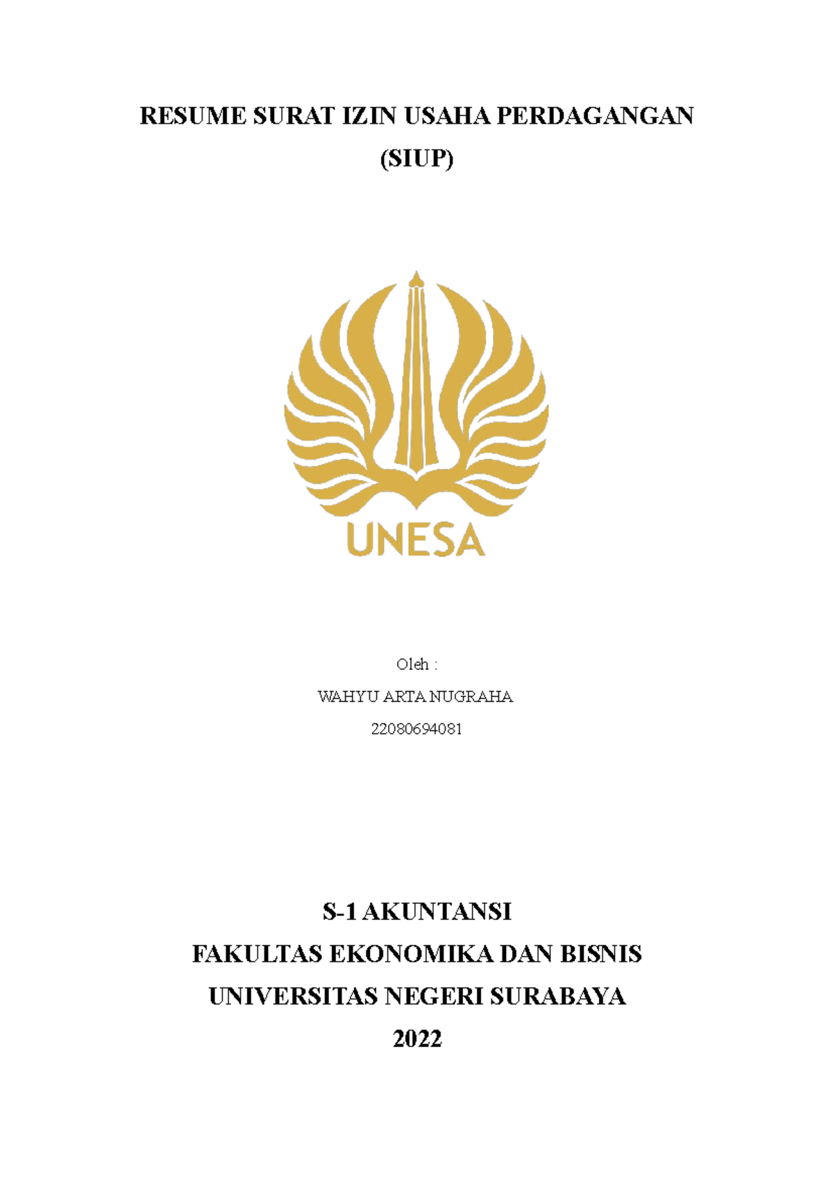 Resume surat izin usaha perdagangan (SIUP) - RESUME SURAT IZIN USAHA ...