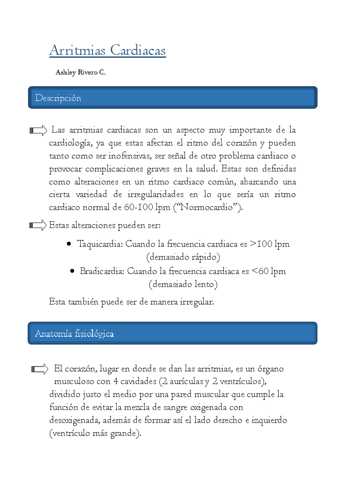 Arritmias Cardiacas - Arritmias Cardiacas Ashley Rivero C. Las ...