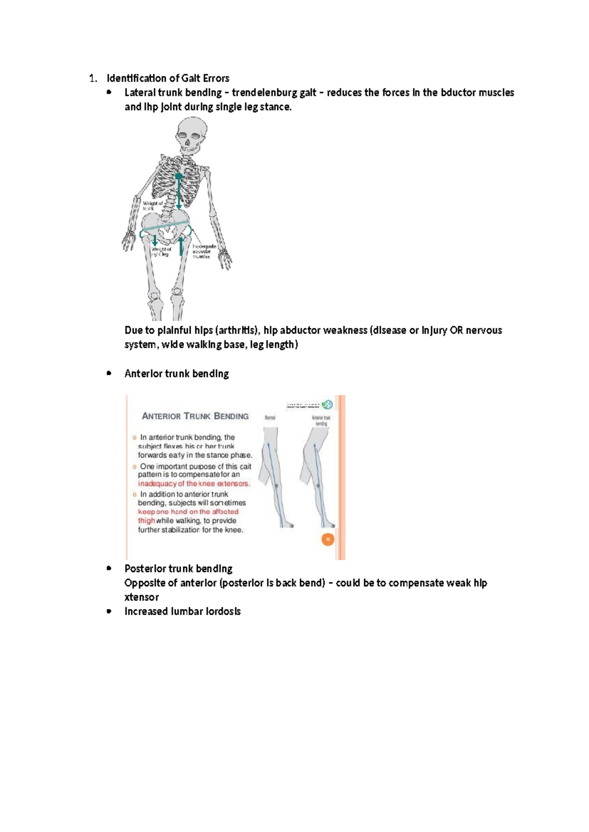 Identification of Gait Errors - Due to plainful hips (arthritis), hip ...