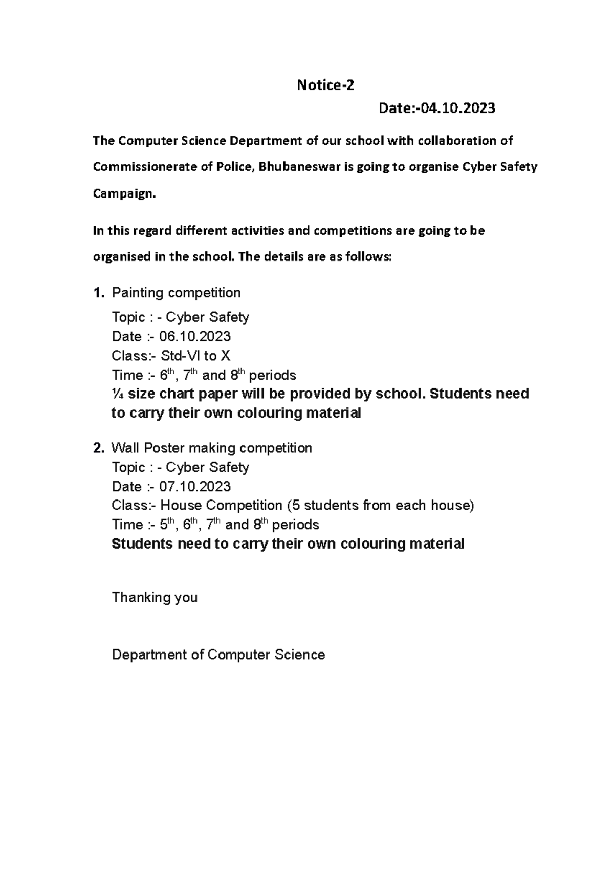 Cyber comp. Notice - Tdddccc - Notice- Date:-04. The Computer Science ...