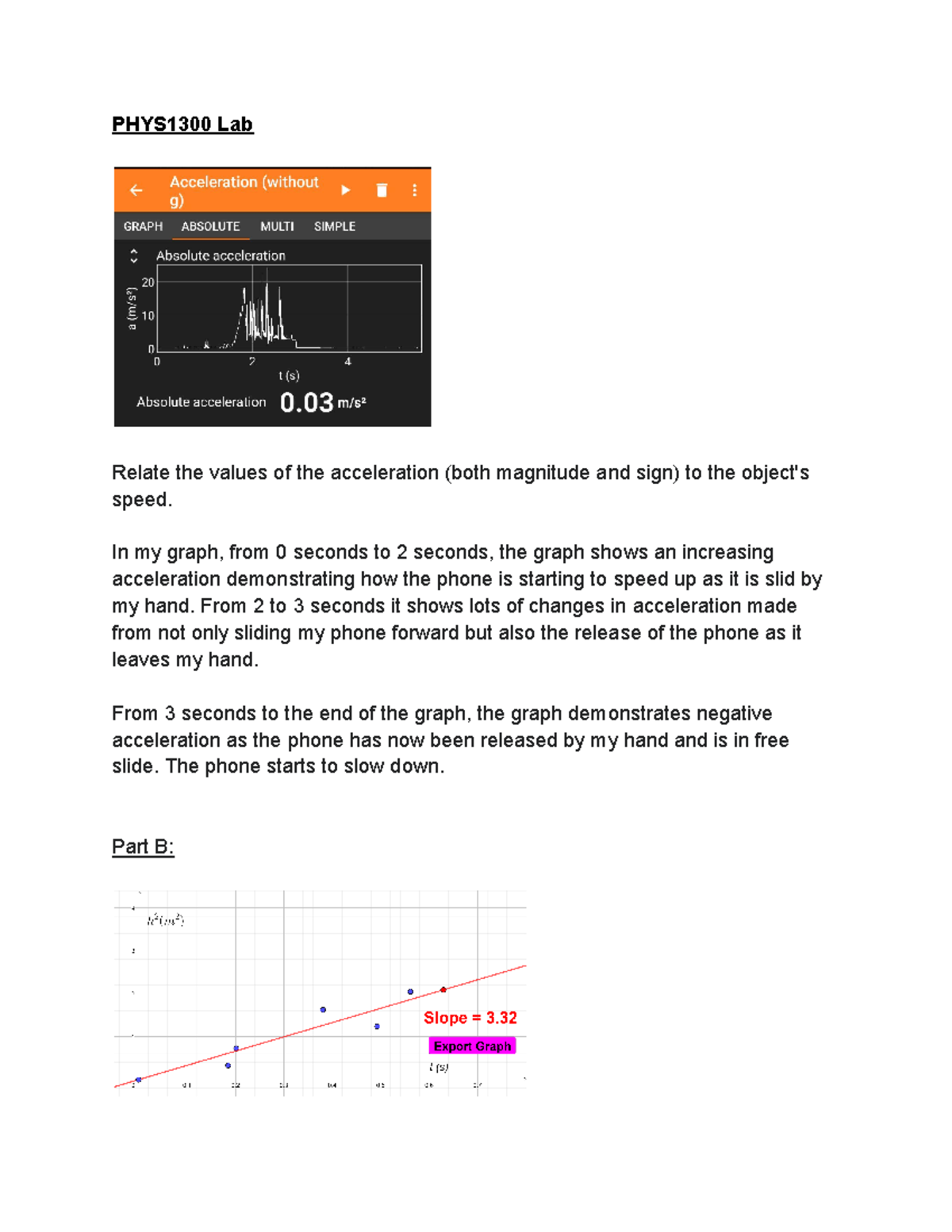 PHYS1300 Lab #1 - Finished Lab assignment - PHYS1300 Lab Relate the ...