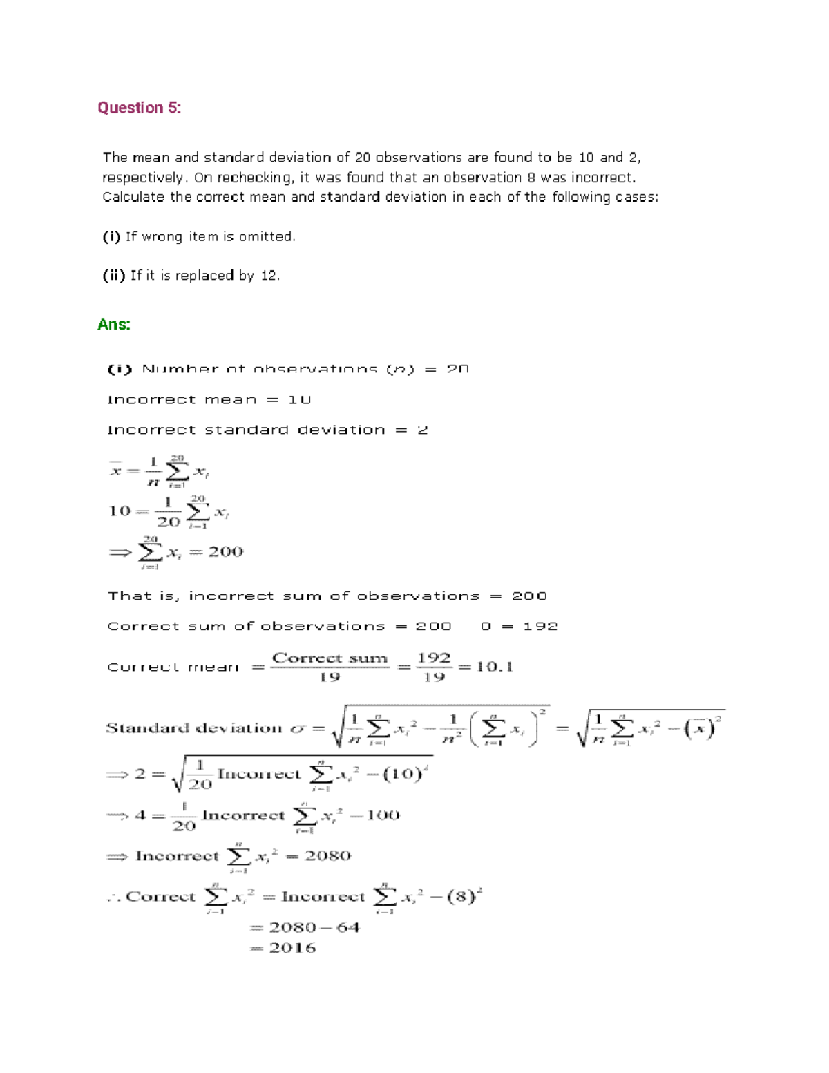 Statistics Questions with answers .3 pdf - Mathematical Statistics ...