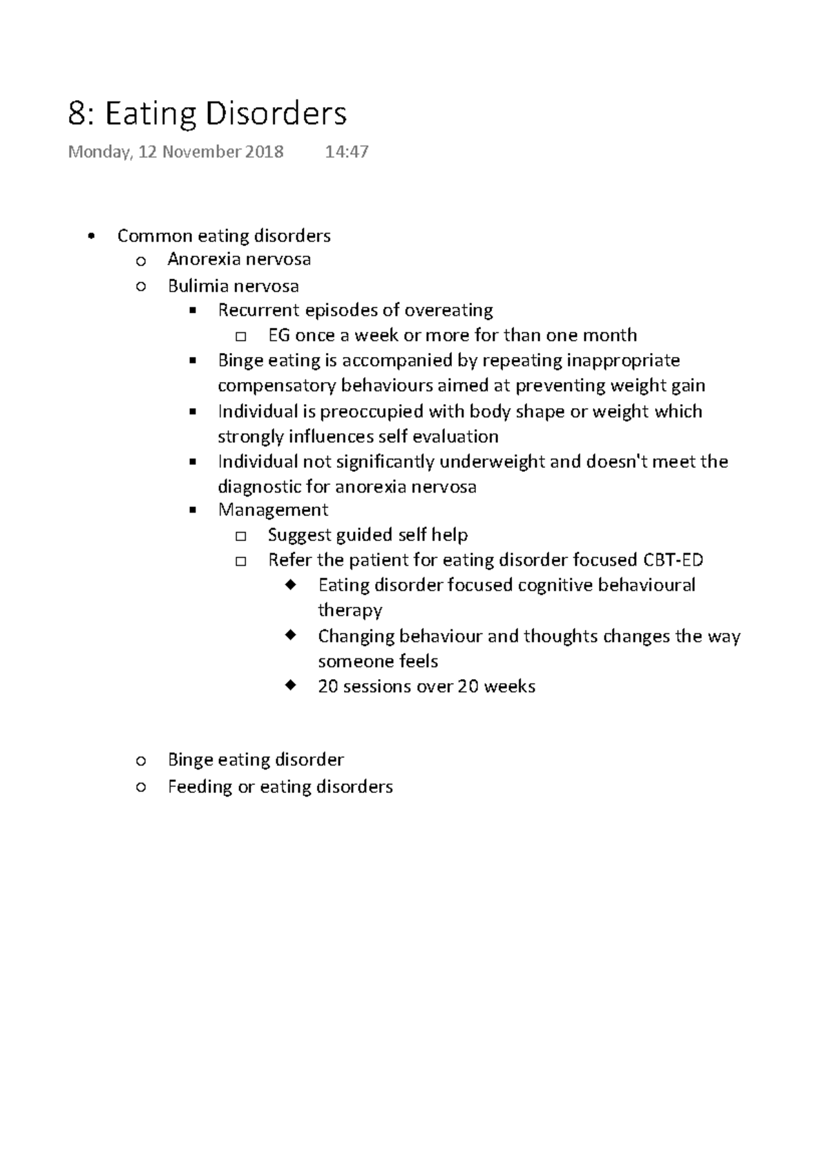 8 Eating Disorders - Common eating disorders Anorexia nervosa Bulimia ...