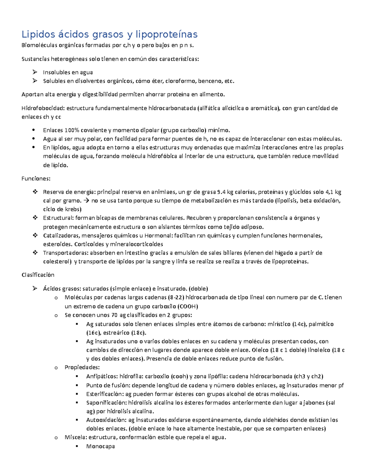 Bloque iv bcbq - Bioca - Lipidos ácidos grasos y lipoproteínas ...