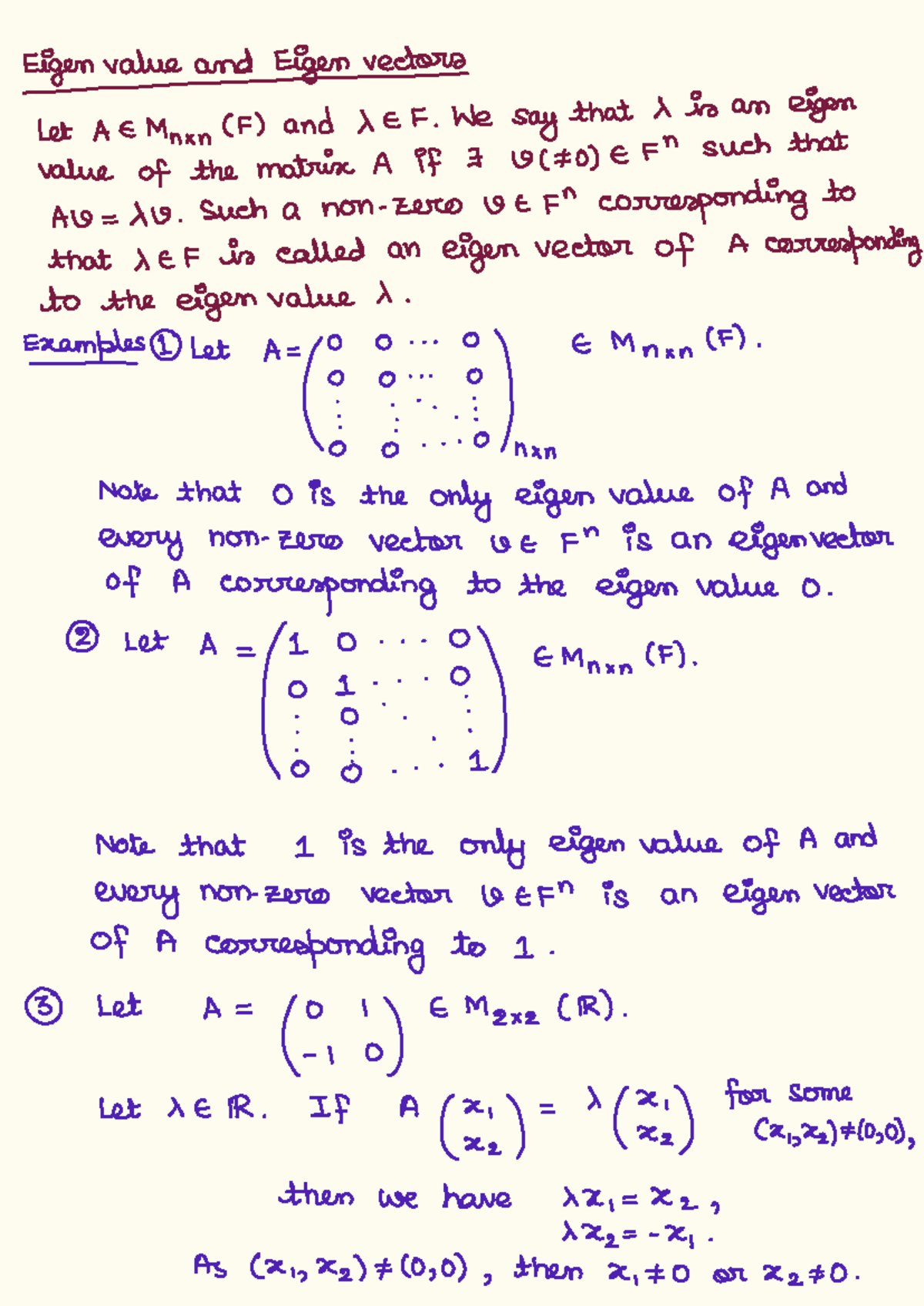 Eigen - Linear algebra and linear differential equations - Studocu