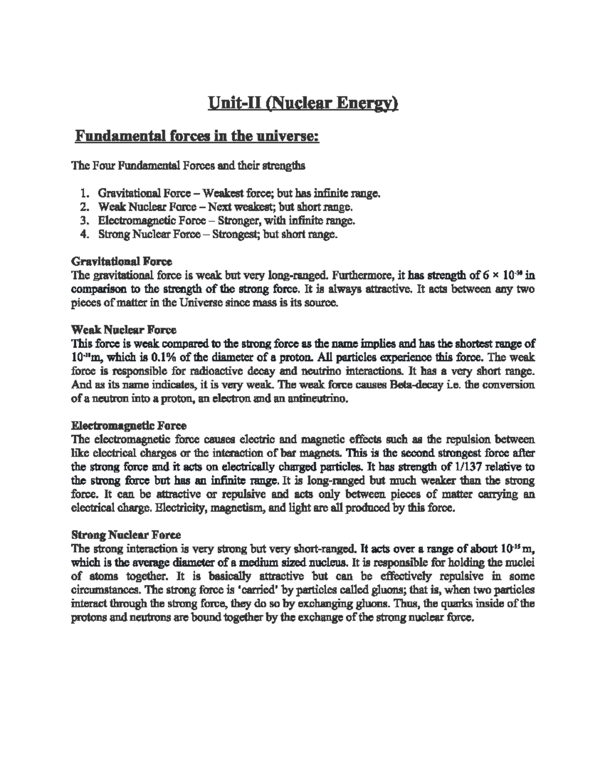 Unit 2 nuclear energy - unit 2 - B.tech - Studocu