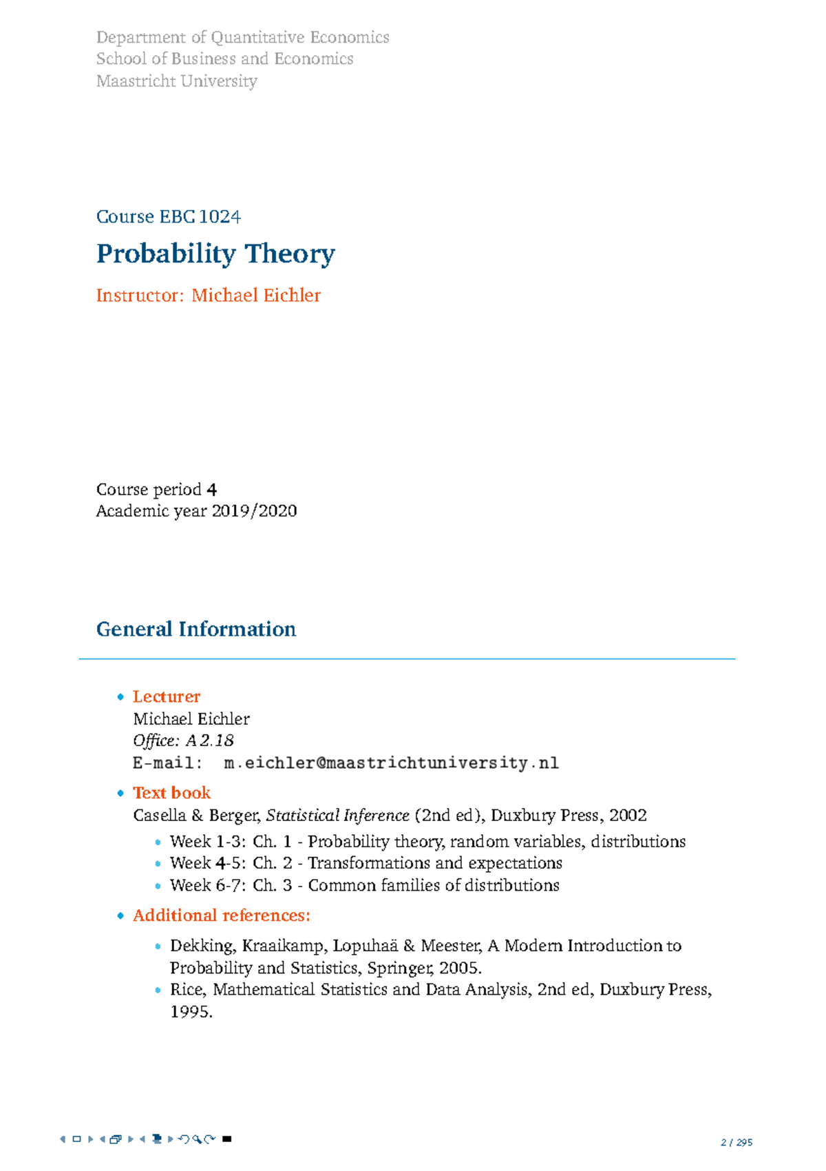 Slides period 4 - Department of Quantitative Economics School of ...