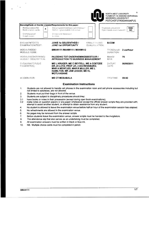 BMAN111 Semester Test 2023 TEST English Final MC NPW Students - BMAN111 ...