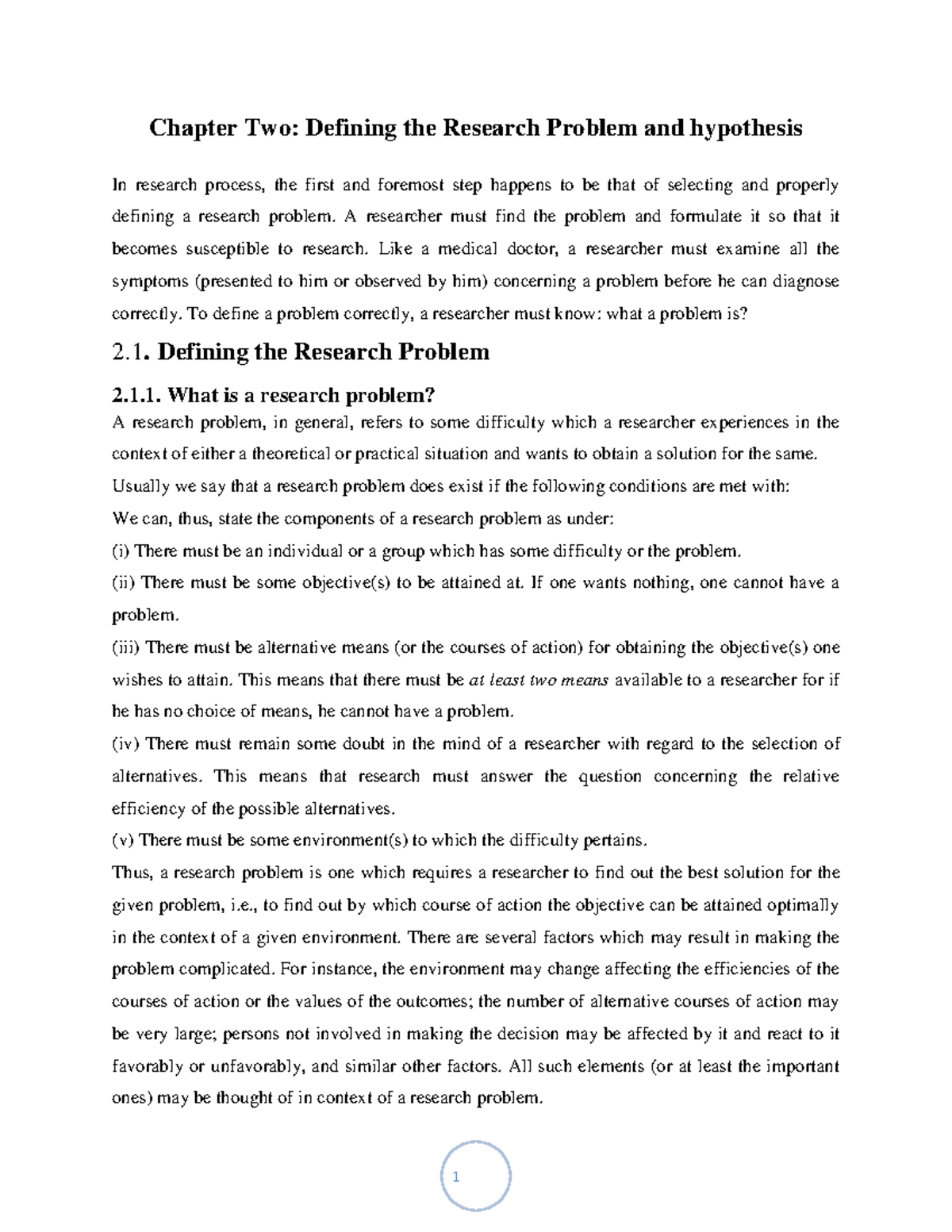 Research Ch 2 - Bilisuma Lulu - Chapter Two: Defining the Research ...