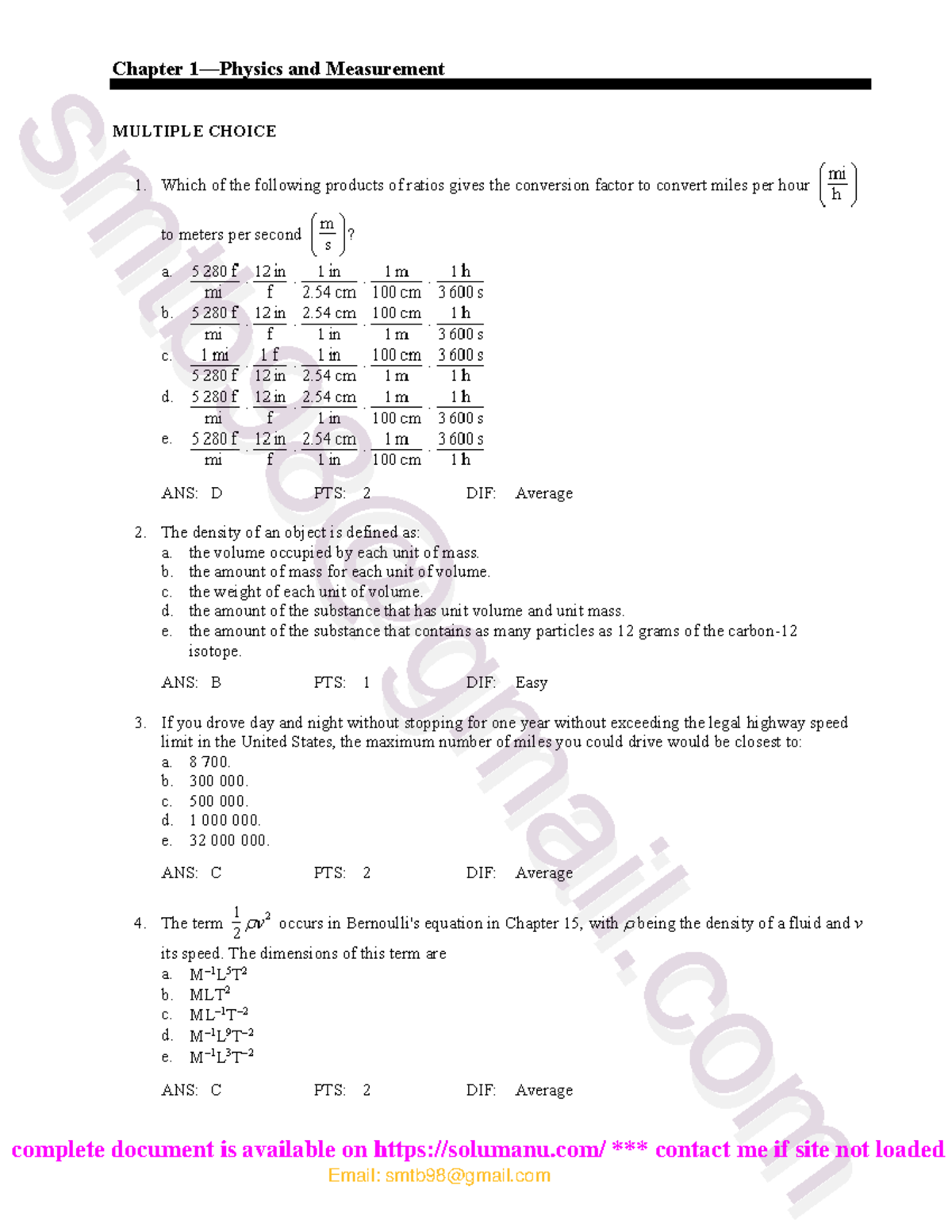 Question Bank for Physics for Scientists and Engineers with Modern Physics 9th Edition - Serway ...