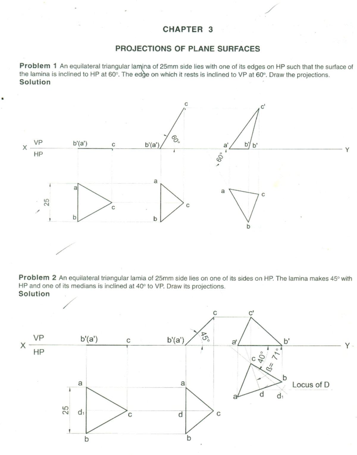Projection OF Plane Surfaces - CHAPTER 3 PROJECTIONS OF PLANE SURFACES ...