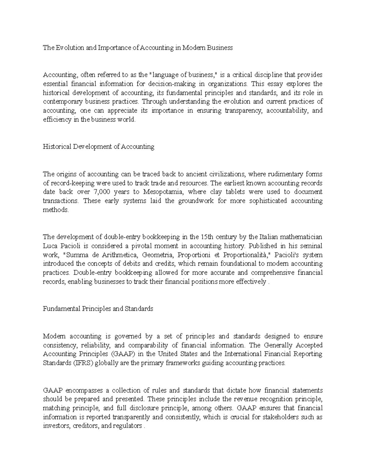 Importance of Accounting in Modern Business - The Evolution and ...