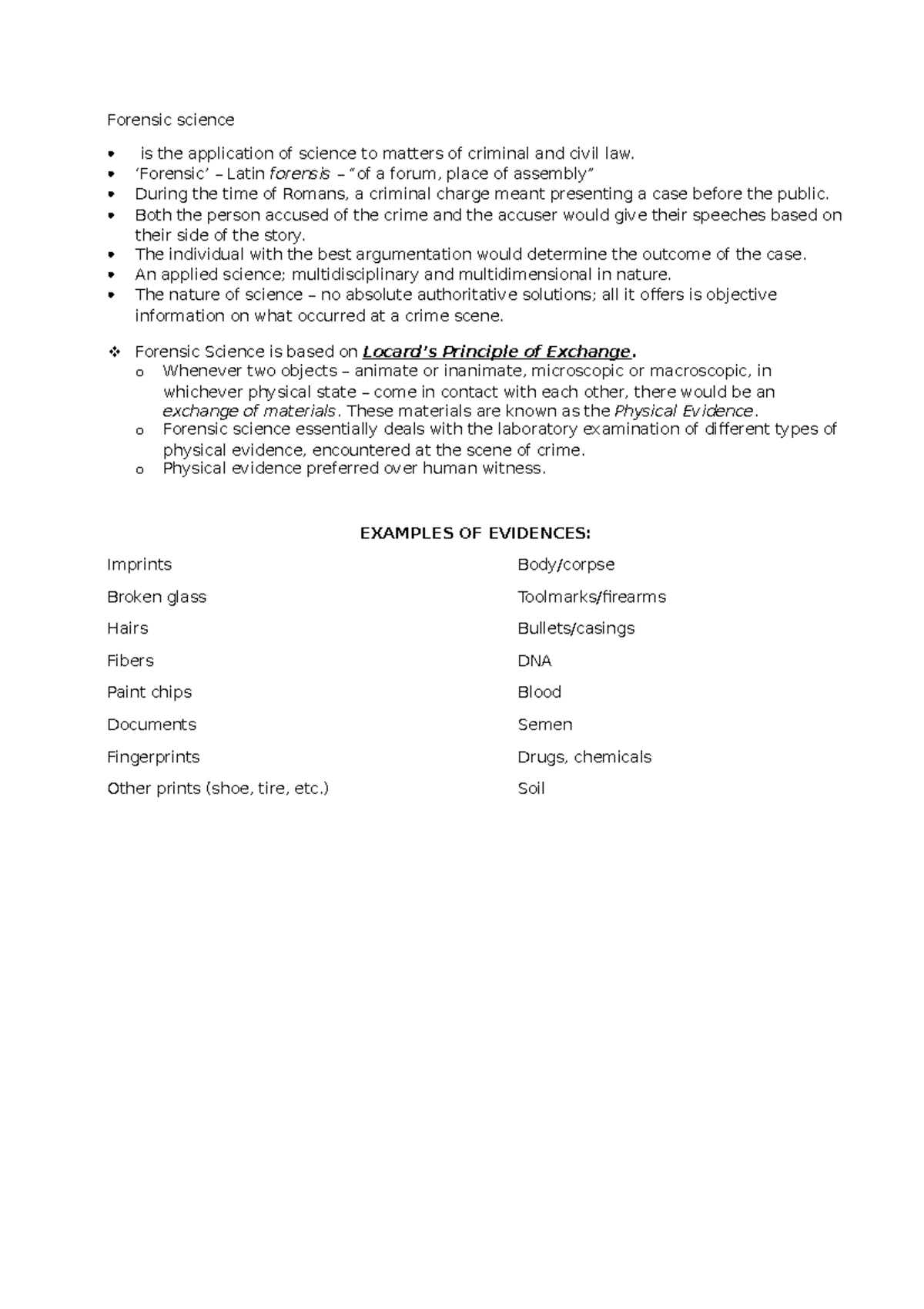 338810296 Intro to Forensic Science - Forensic science is the ...