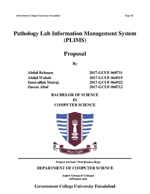 FYProject - Computer scienec - GCUF - Studocu