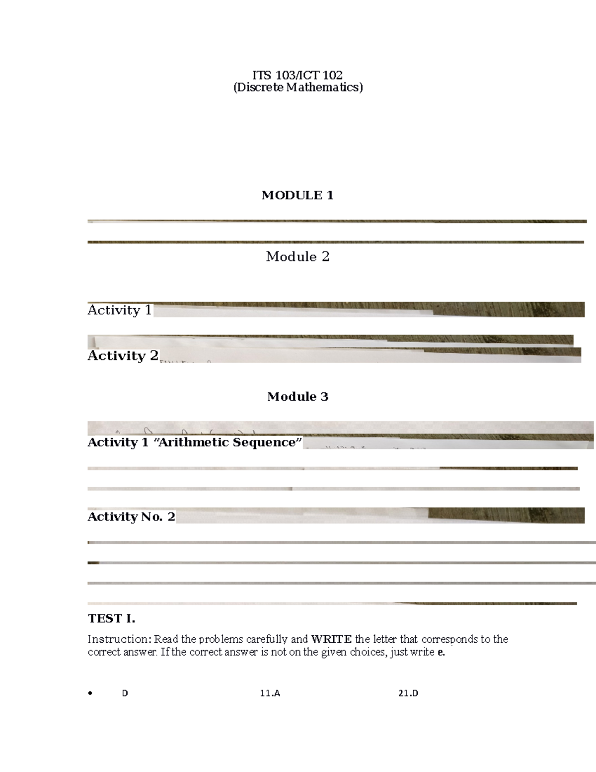 Discrete MATH - ASSIGNMENTS - ITS 103/ICT 102 (Discrete Mathematics ...