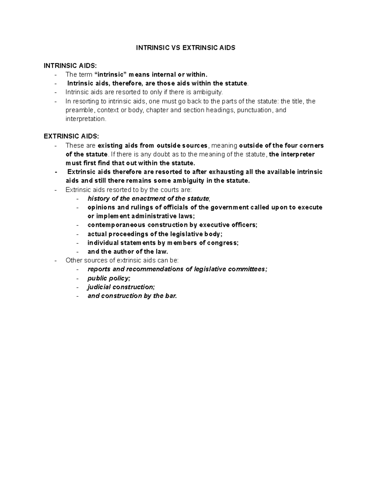 Intrinsic vs. Extrinsic Aids - INTRINSIC VS EXTRINSIC AIDS INTRINSIC ...