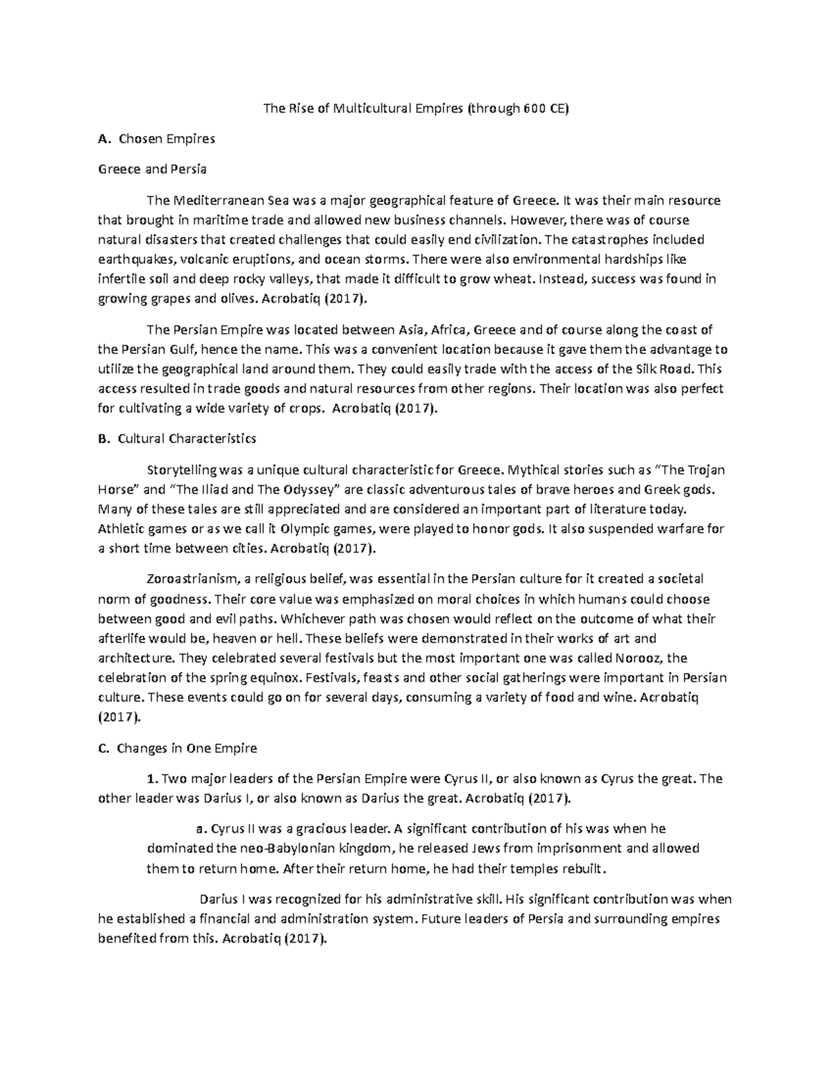 C375-task 2 - Task 2 - The Rise of Multicultural Empires (through 600 ...