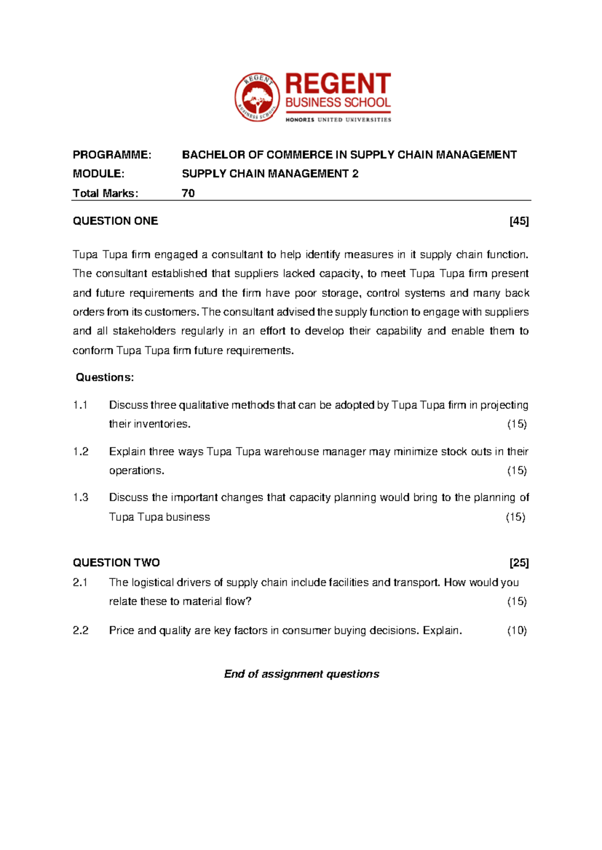 Bcomsc SC200-AD-16559 S1 Assignment 1 - PROGRAMME: BACHELOR OF COMMERCE ...