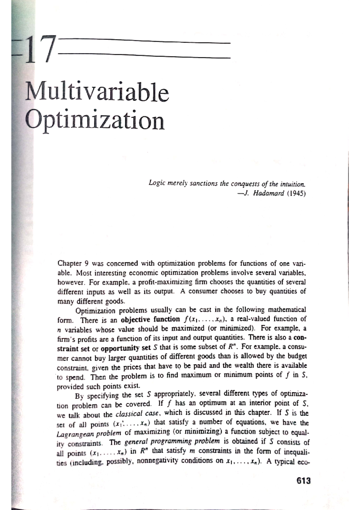 Chapter 17 - sydaster hammond - 17 Multivariable Optimization Logic ...