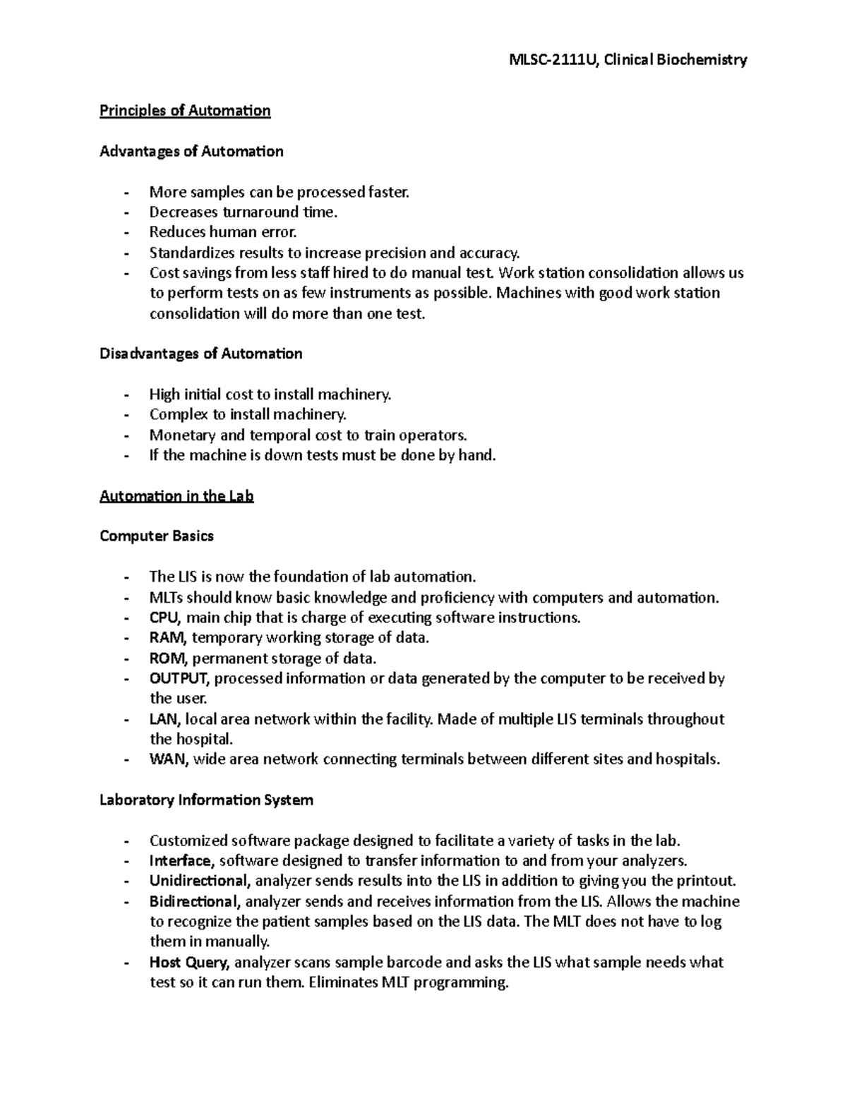 Week 5 Principles of Automation - Principles of Automation Advantages ...