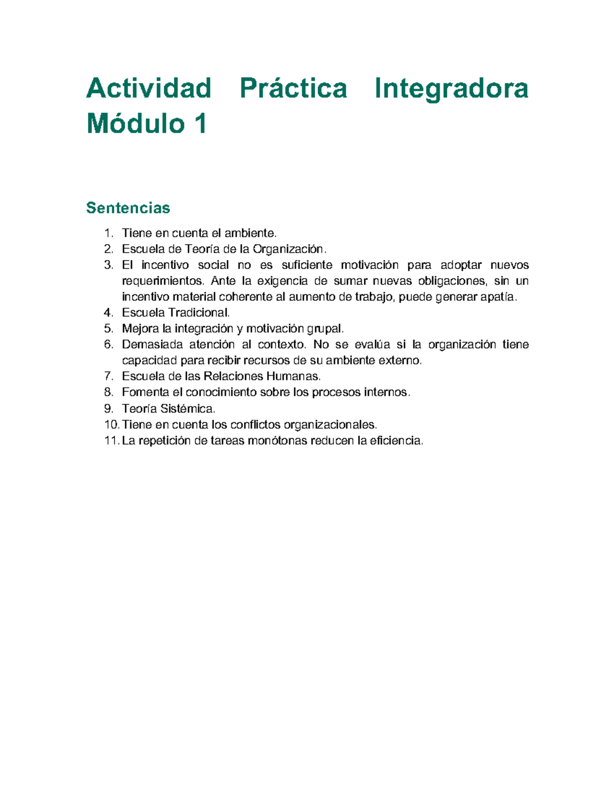 API1 - Sentencias - Actividad Práctica Integradora Módulo 1 Sentencias Tiene en cuenta el ...