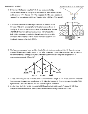 Assessment Activity 1 (Statics of Rigid Bodies) - Assessment Activity 1 ...