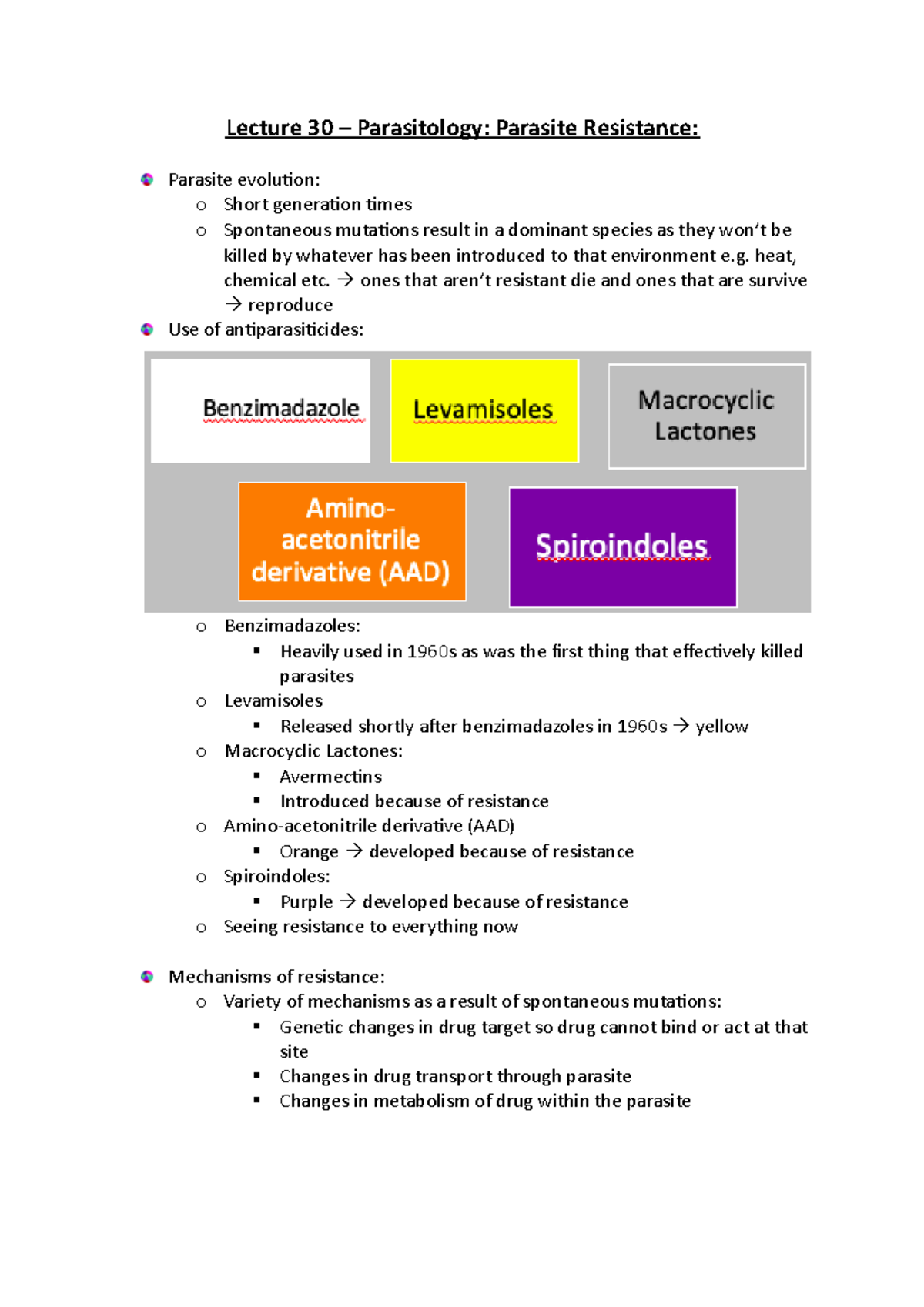 Lecture 30 – Parasitology- Parasite Resistance - Lecture 30 ...