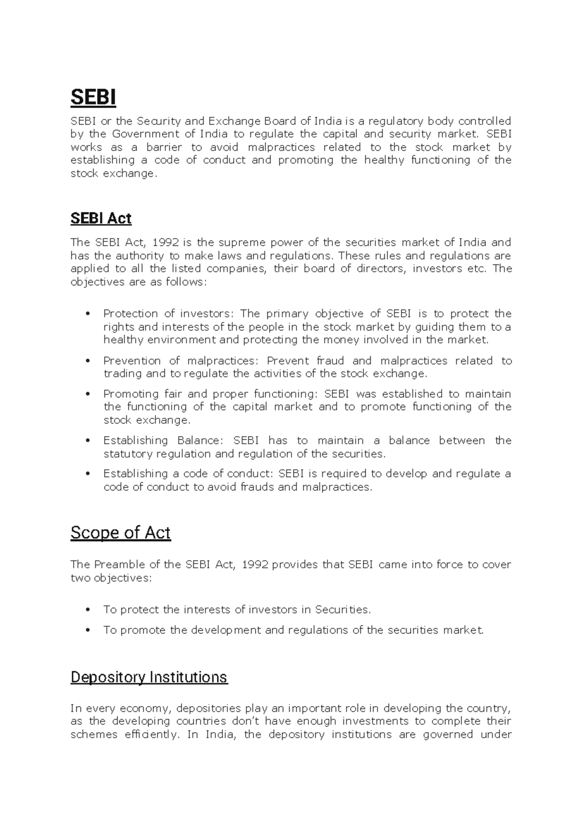 SEBI - SEBI SEBI or the Security and Exchange Board of India is a ...