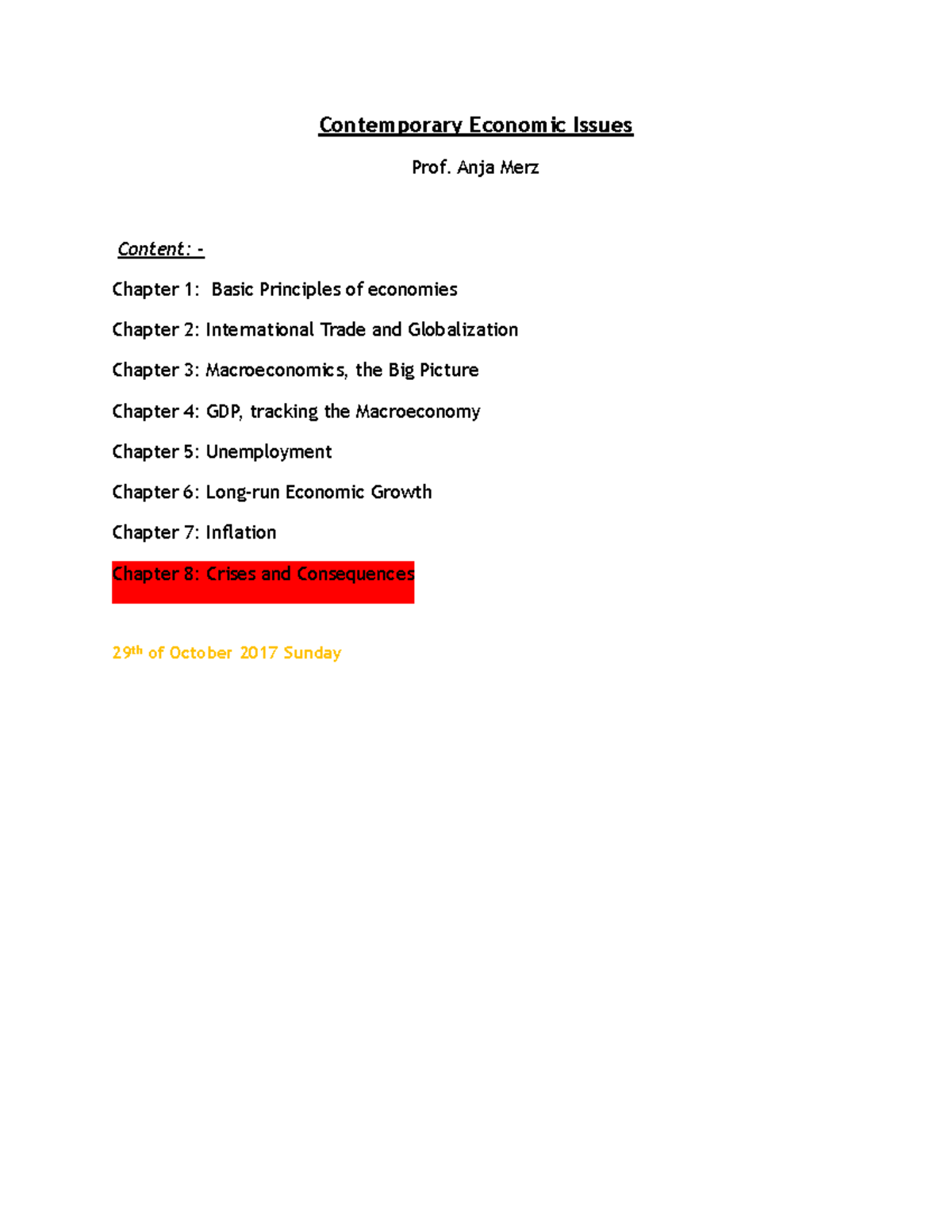 Contemporary Economic Issues 1 - Contemporary Economic Issues Prof ...