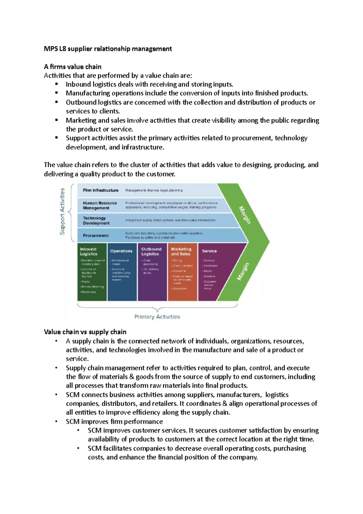MPS L8 supplier relationship management - Manufacturing operations ...